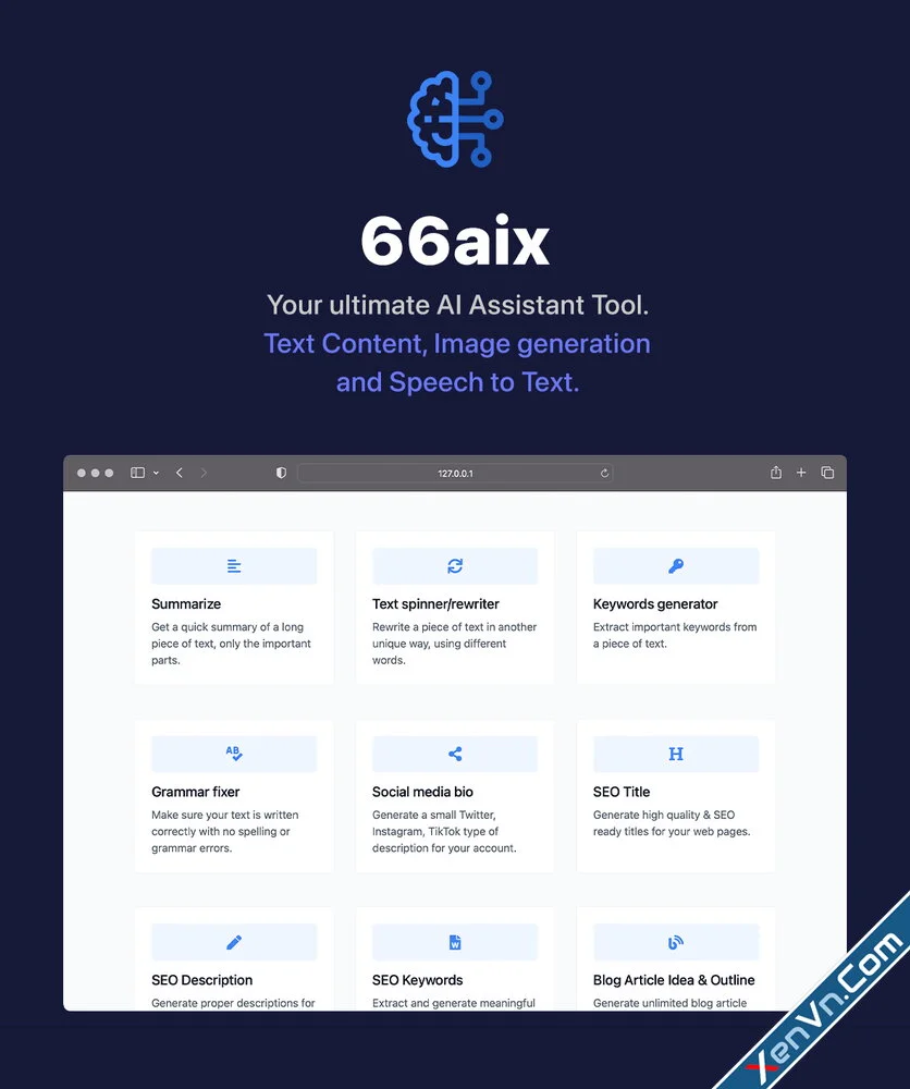 66aix - AI Content, Chat Bot, Images Generator & Speech to Text - 9.0.0 | XenVn.Com