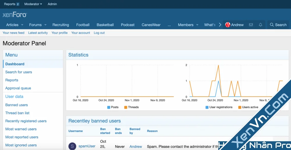 [Andrew] Moderator Panel - Xenforo 2 - 1.7.9 | XenVn.Com