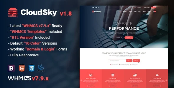 CloudSky v1.7 - HTML Hosting Template and WHMCS Template | XenVn.Com