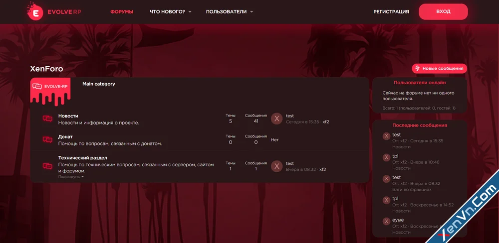 EvolveRP Dark - Xenforo 2 Style - 2.2.8 | XenVn.Com