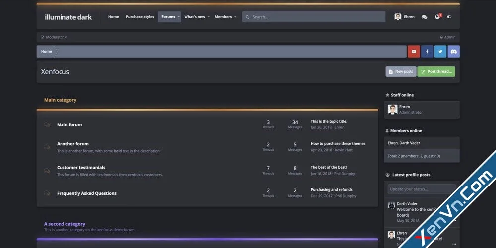 illuminate light / dark - Xenforo 2 Style - 2.2.9 | XenVn.Com