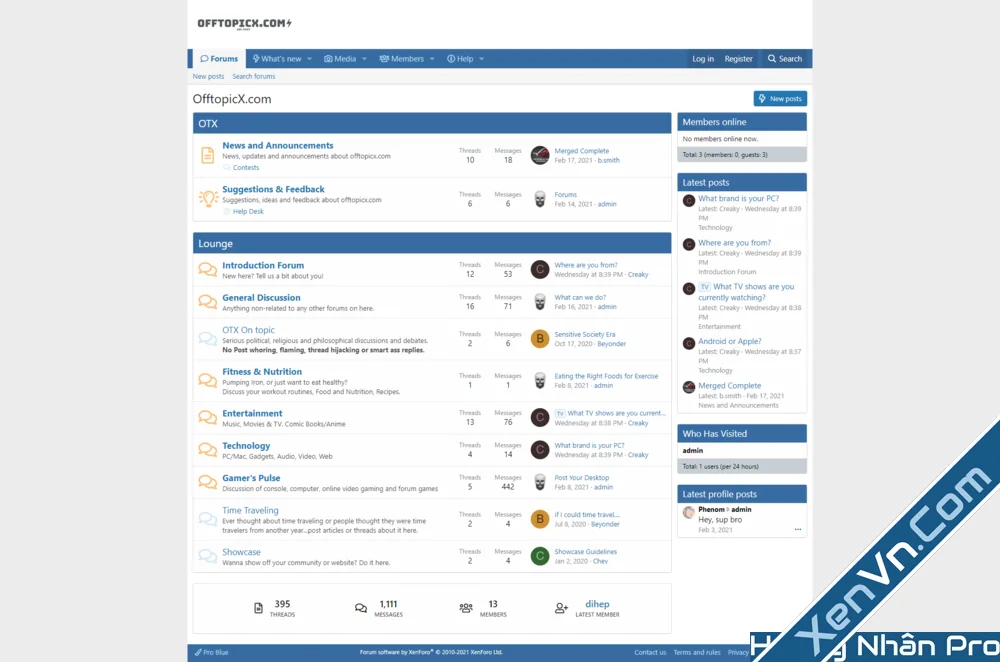 Pro Blue - Xenforo 2 Style - 2.2.12 | XenVn.Com