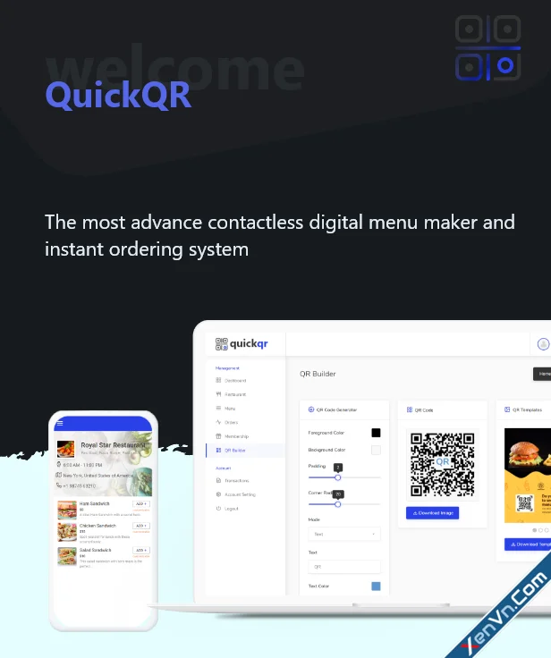 QuickQR - Saas - Contactless Restaurant QR Menu Maker - 6.3.7 | XenVn.Com