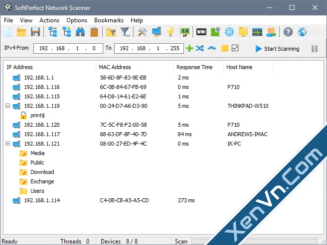 SoftPerfect Network Scanner - 7.2.9 | XenVn.Com