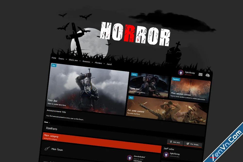 [StylesFactory] HorroR - Xenforo 2 Style - 2.2.12 | XenVn.Com