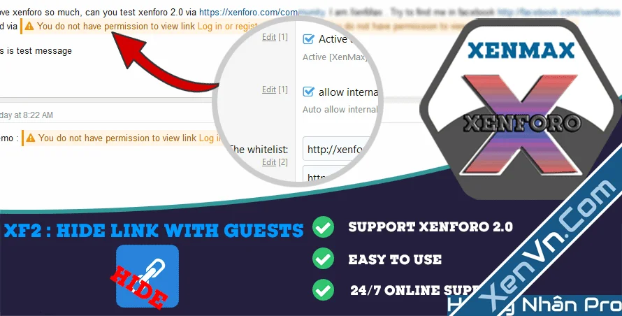 [XenMax] - Hide Link With Guests - Xenforo 2 - 2.1.7 | XenVn.Com
