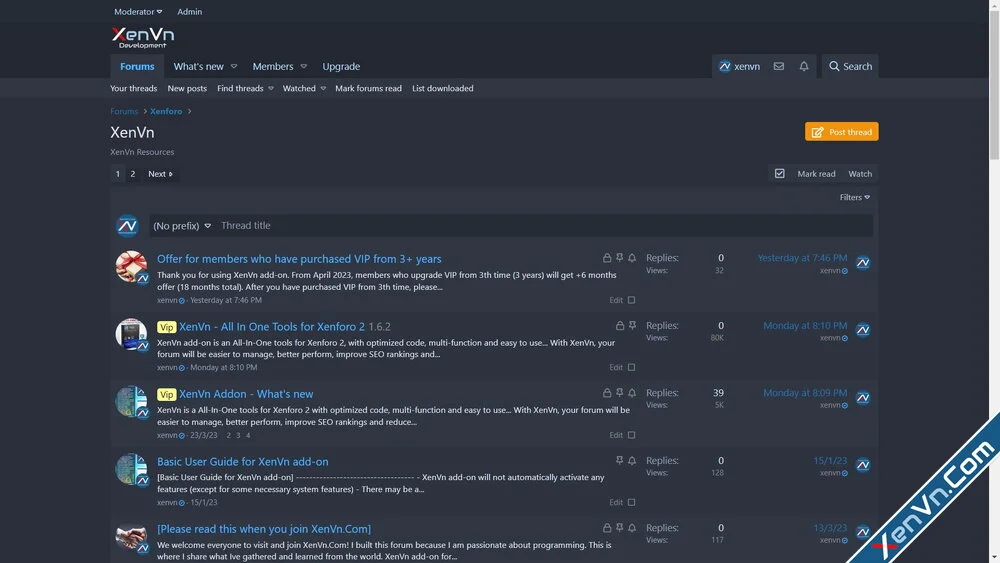 Add-on - XenVn Dark Mode for Xenforo 2 - 1.0.0 | XenVn.Com