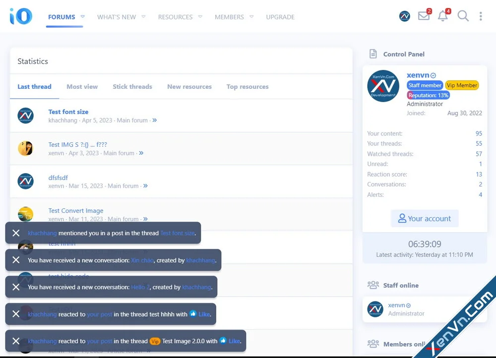Xenvn Snackbar Notification Xenforo 2 Xenvn Com